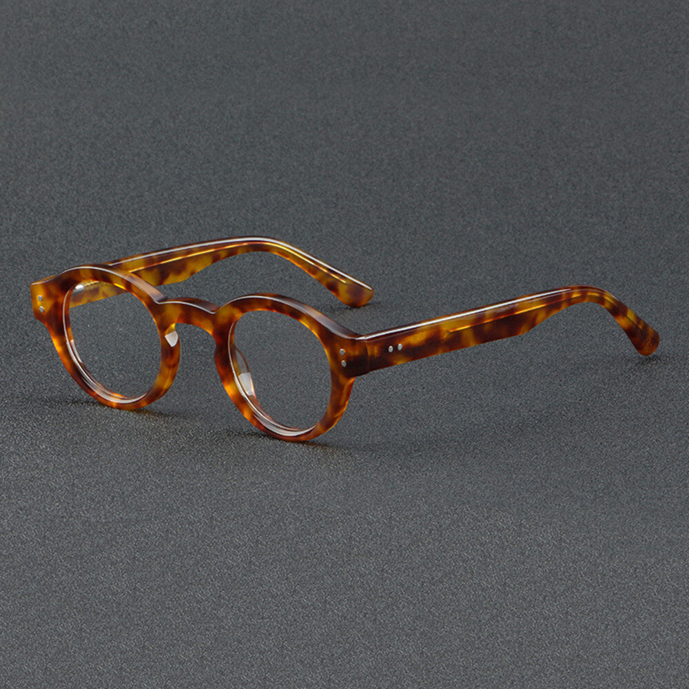 Retro Oval Small Eyeglasses Frames Acetate Recessed Bottom Design ...