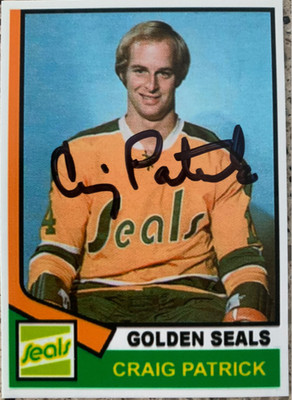 CRAIG PATRICK CALIFORNIA GOLDEN SEALS AUTOGRAPHED SIGNED CUSTOM CARD #1 ...