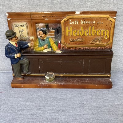 Vintage 1930’s Heidelberg Beer Chalkware Display Boxing Collectible Bar ...