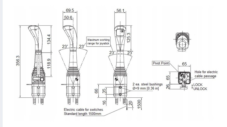 Loader Joystick Kit 1 x 3rd service button for Alo Quicke Massey Trima ...