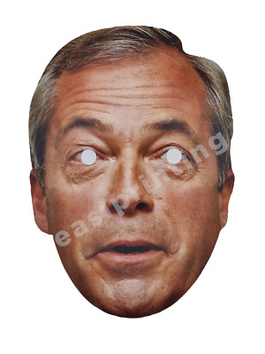 Nigel Farage Politician Celebrity Card Face Mask - Ready To Wear ...