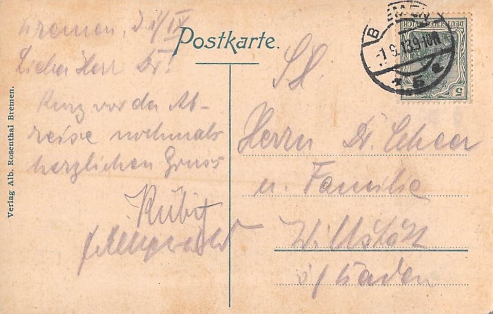 SS GEORGE WASHINGTON AT SEA ~ NORD-DEUTSCHER LLOYD LINE ~ used Germany ...