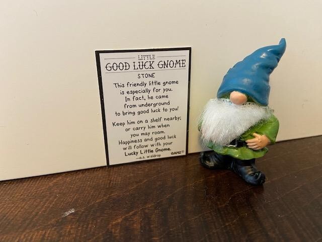 Gnome Stone - Good Luck Gnome Blue 2.5" Tall with Poem Card (9) | eBay
