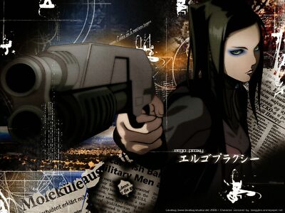 Anime ergo proxy rel mayer girls gun weapon aiming with Playmat Game ...