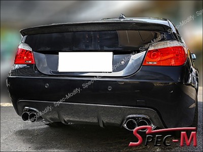 BMW E60 E61 M TECH SPORT BUMPER ONLY 3D STYLE QUAD CARBON REAR DIFFUSER ...