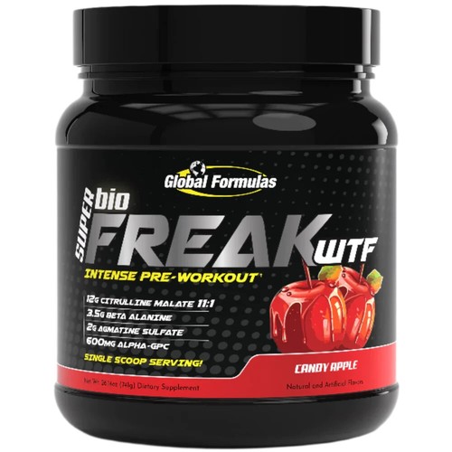 Global Formulas Super Bio Freak WTF Pre workout 25 Servings Candy Apple ...