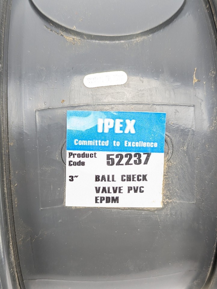 IPEX 52237, 3" Ball Check Valve PVC, EPDM *NEW* | eBay
