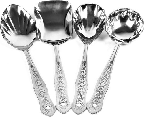 Serving Steel Spoon Fancy Spatula Set 1 Ladle 2 Solid Spoon 1 Rice ...