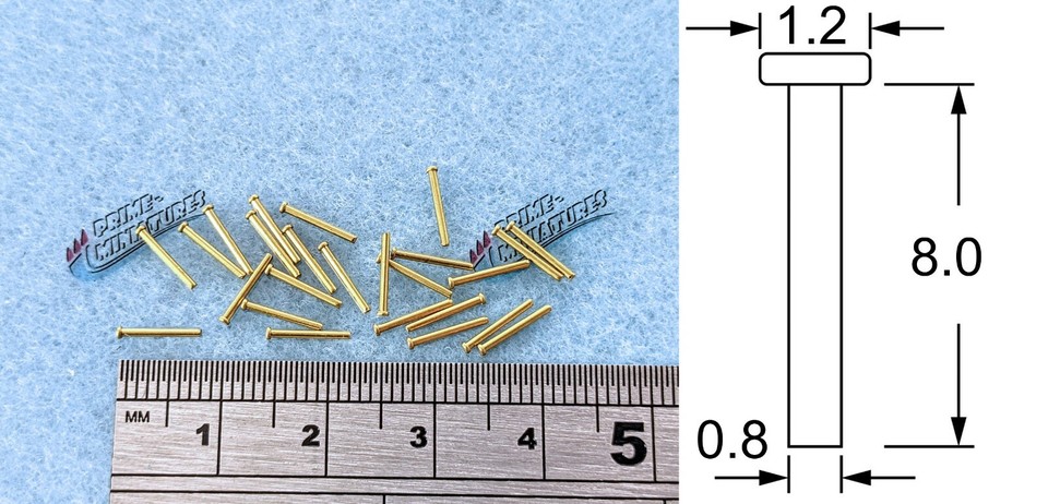 0.3mm 0.5mm, 0.8mm 1.0mm Miniature Brass Rivets x50 Model Upgrade | eBay