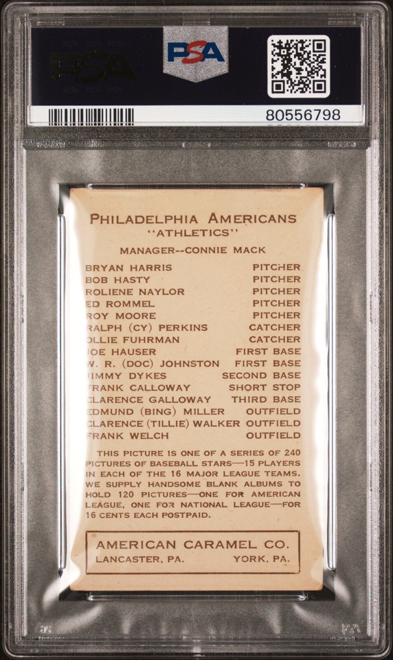 1922 E120 American Caramel JOE HAUSER PSA 4 VG-EX Scarce Philadelphia ...