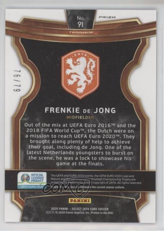 2020 Select UEFA Euro Preview Terrace Purple Prizm 76/79 Frenkie de ...