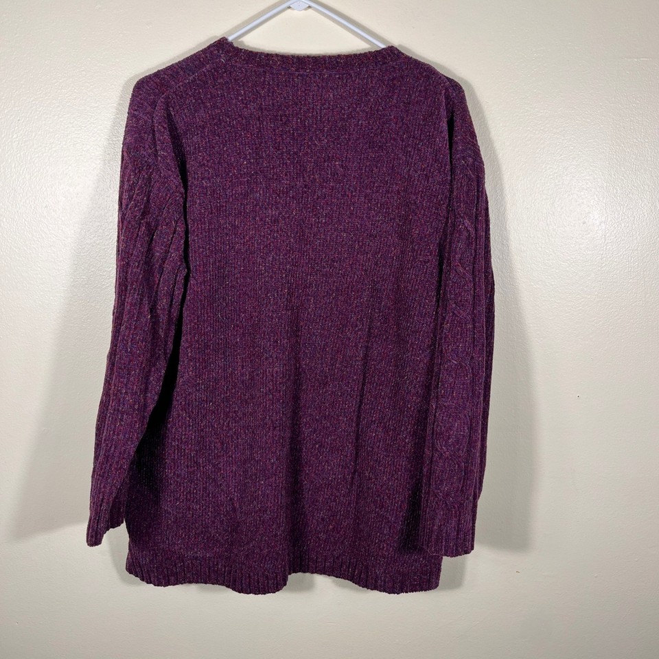 Jenny Women's 1X Purple Textured Cable Knit Pullover Sweater | eBay