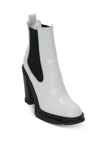 ALEXANDER MCQUEEN Womens Ivory Heel Pull-Tab 1" Platform Tread Chelsea ...