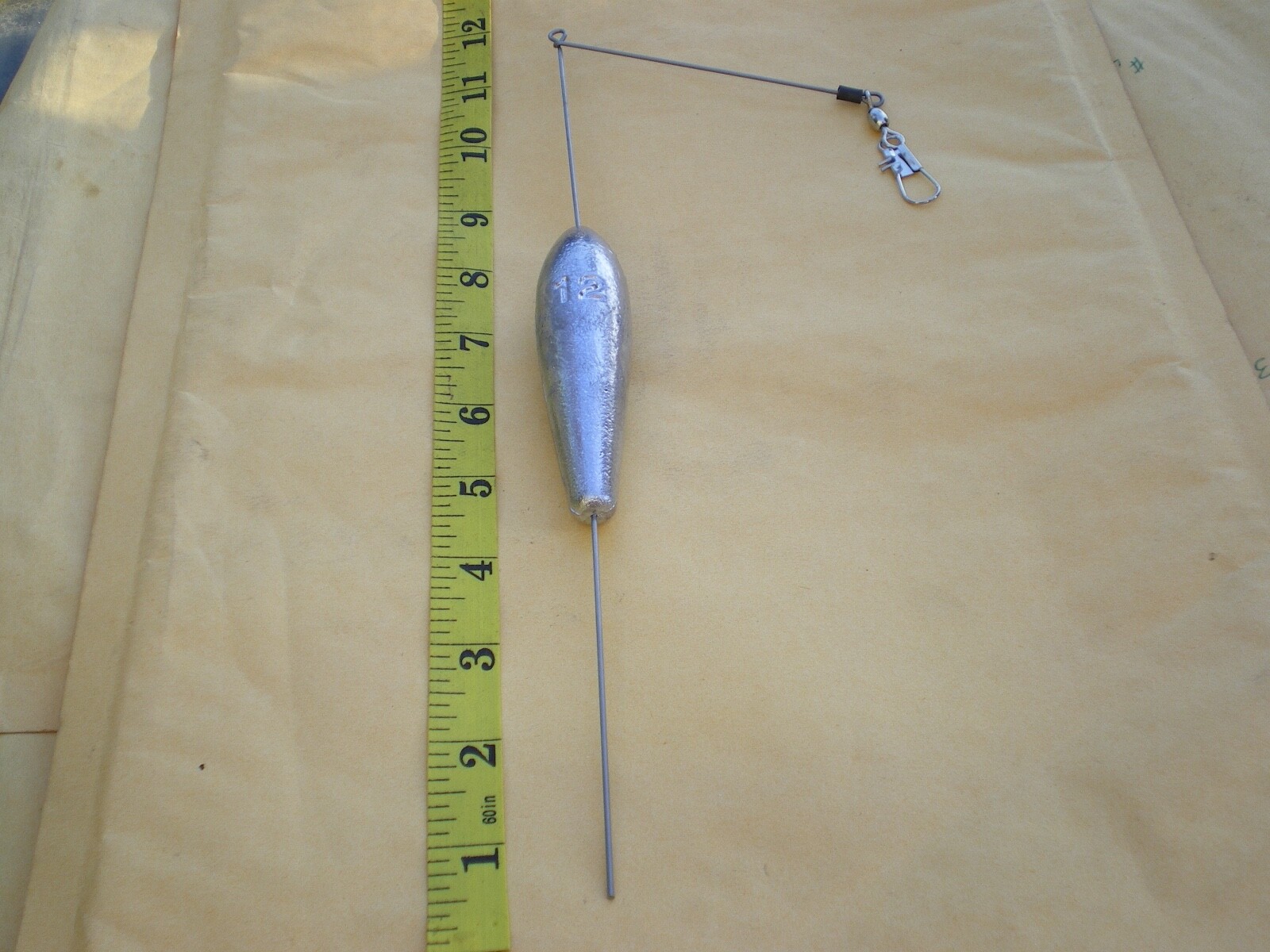 5 PCS. BOTTOM BOUNCER SINKER 12 OZ. W/STAINLESS S. WIRE 051 X 11" LEG X ...