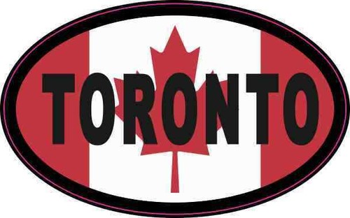 4in x 2.5in Oval Canadian Flag Toronto Vinyl Sticker | eBay