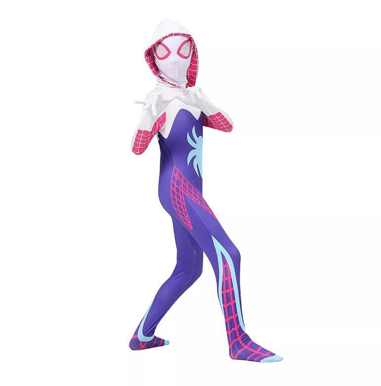 Girls Ghost Spider Stacy Gwen Cosplay Halloween Costume Jumpsuit Fancy ...