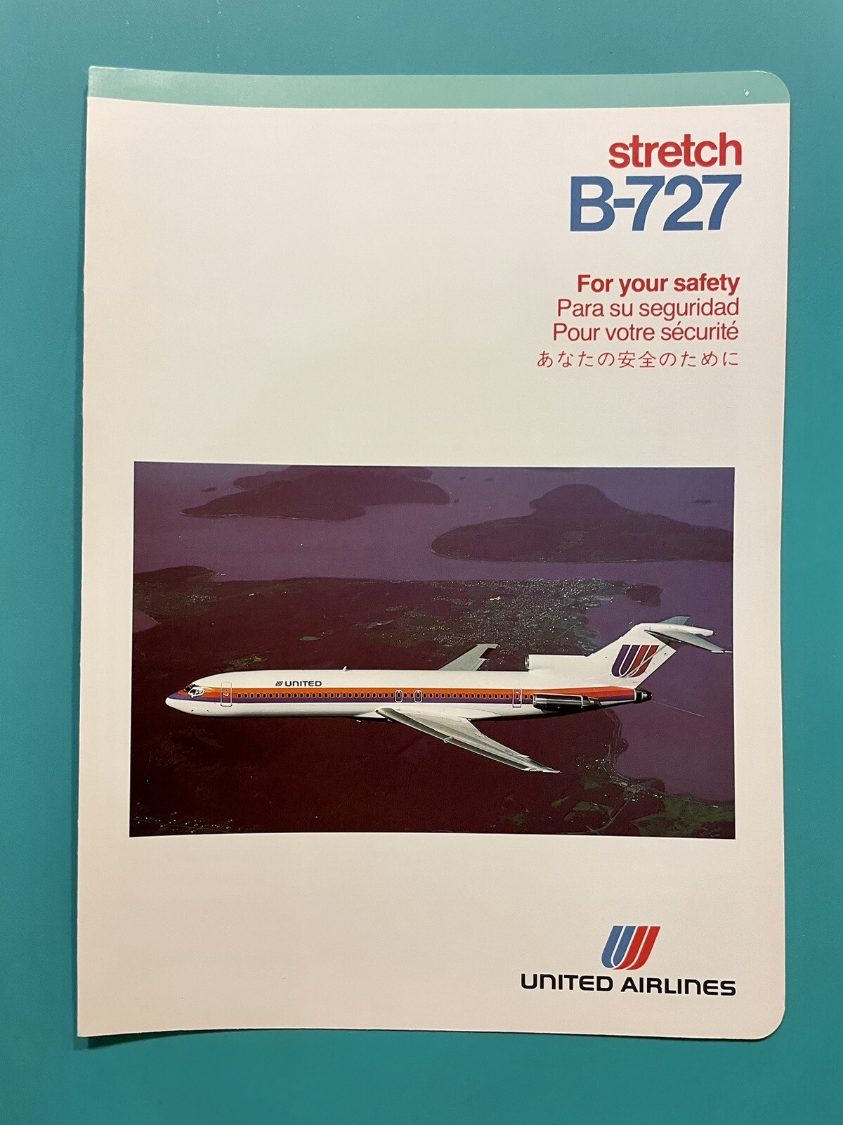 UNITED AIRLINES SAFETY CARD--727 —1988 | eBay