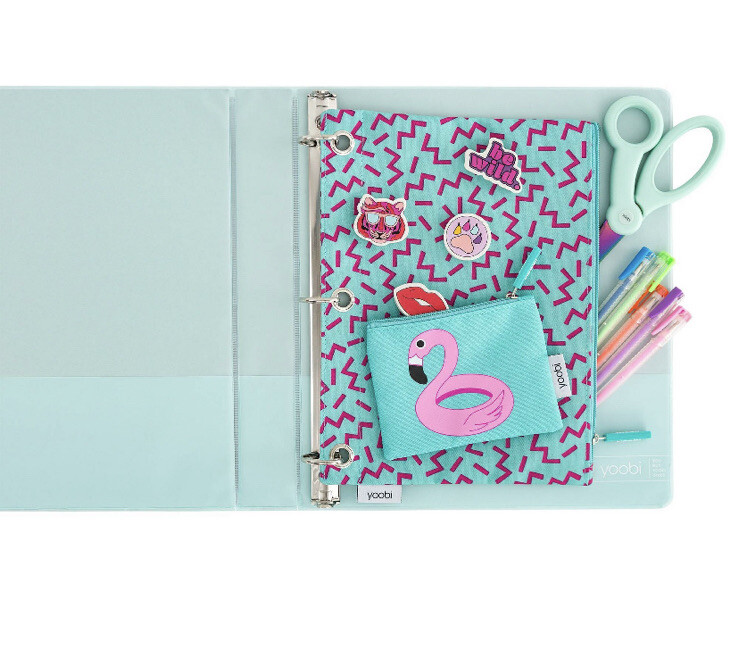 Yoobi Brand ~ 2 Piece Binder Zip Case Set ~ Flamingo Theme | eBay