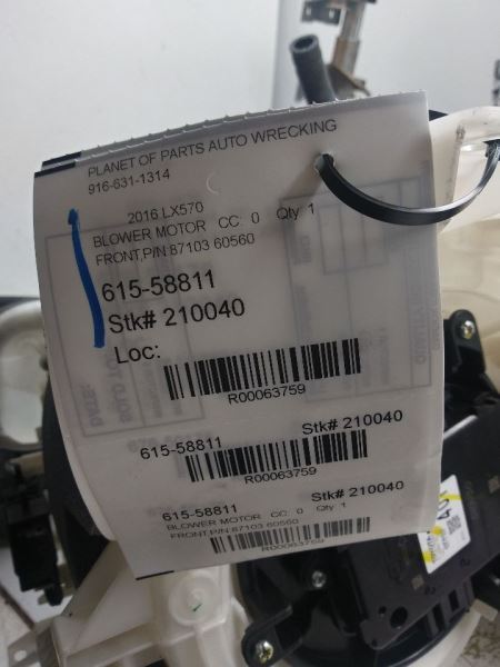 2017 LEXUS LX570 - GENUINE MOTOR SUB-ASSY BLOWER MOTOR W/FAN OEM ...