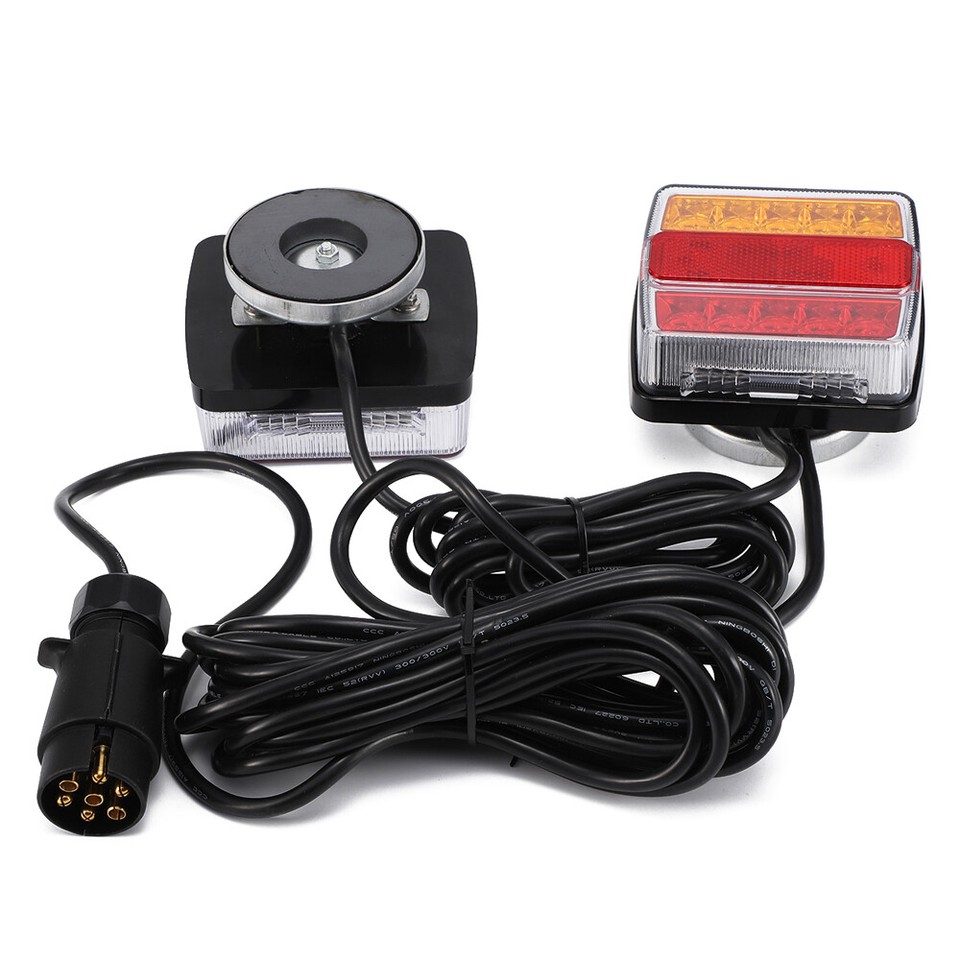 12V Magnetic LED Trailer Towing Lights Rear Tail Car 7.5M Cable Tail ...