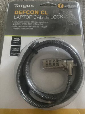 Targus Laptop Cable Lock Defcon CL 6.5ft long Combination Code w ...