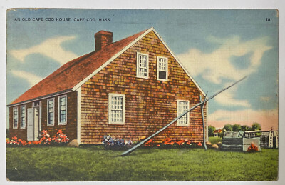 Vintage Postcard, An Old Cape House, Cape Cod, Massachusetts | eBay