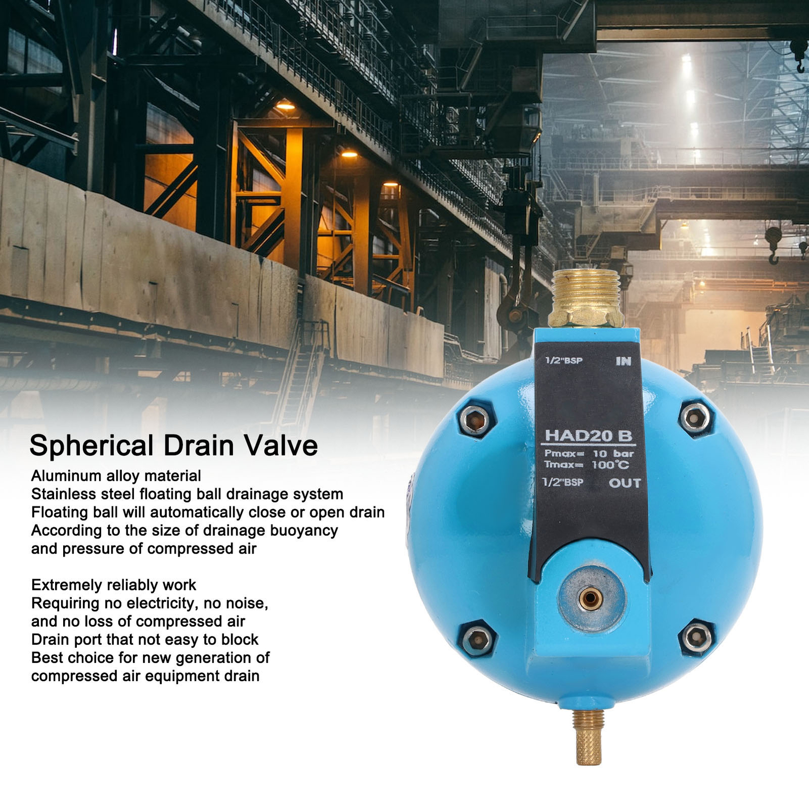 Air Compressor Spherical Drain Valve Auto Filter StainlessSteel Float ...