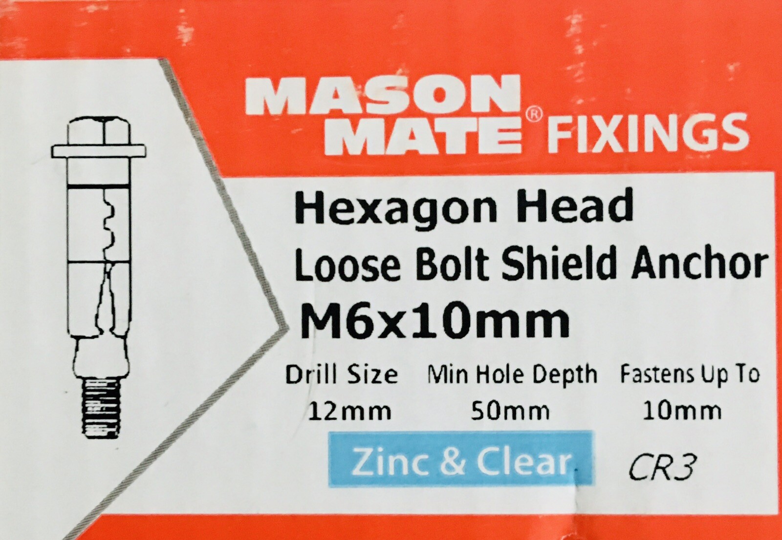 Pack of 4 M6 x10mm Expanding Loose Bolt wall fixings raw bolt plugs ...