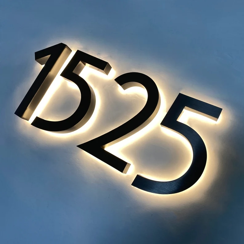 Led House Number|3D House Numbers sign | LED Address Number Sign ...