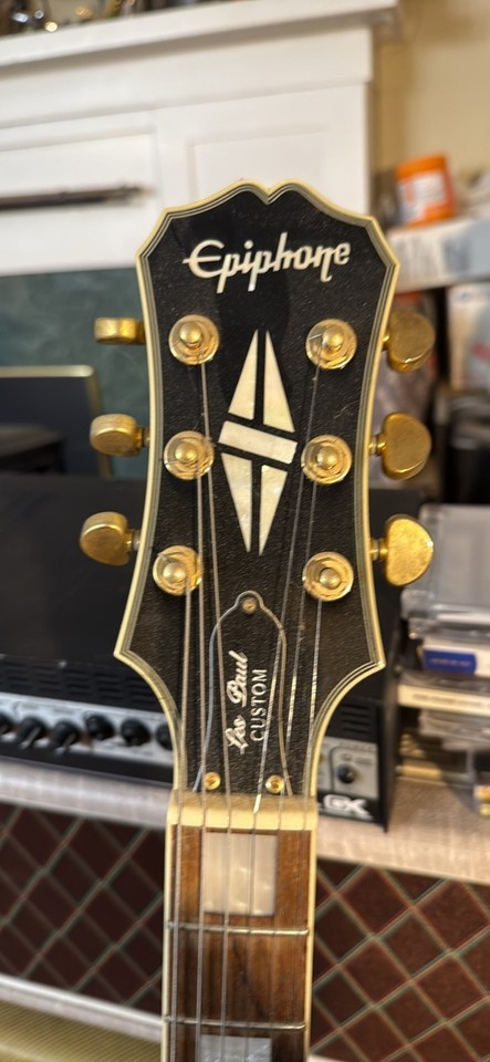 Epiphone 3-pickup SG / Les Paul Custom. Cream color with gold trim. | eBay