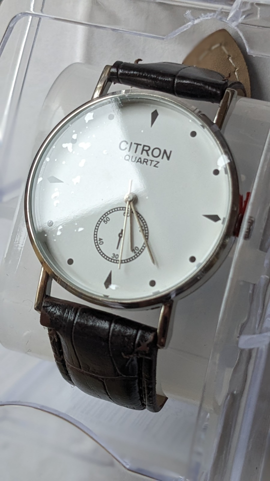 Classic and simple Citron silver tone white dial quartz watch 36mm ...