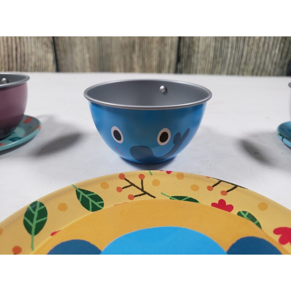Vilac Depuis 1911 Brand Metal Tea Cups & Saucer Plates Set Tin Toy ...