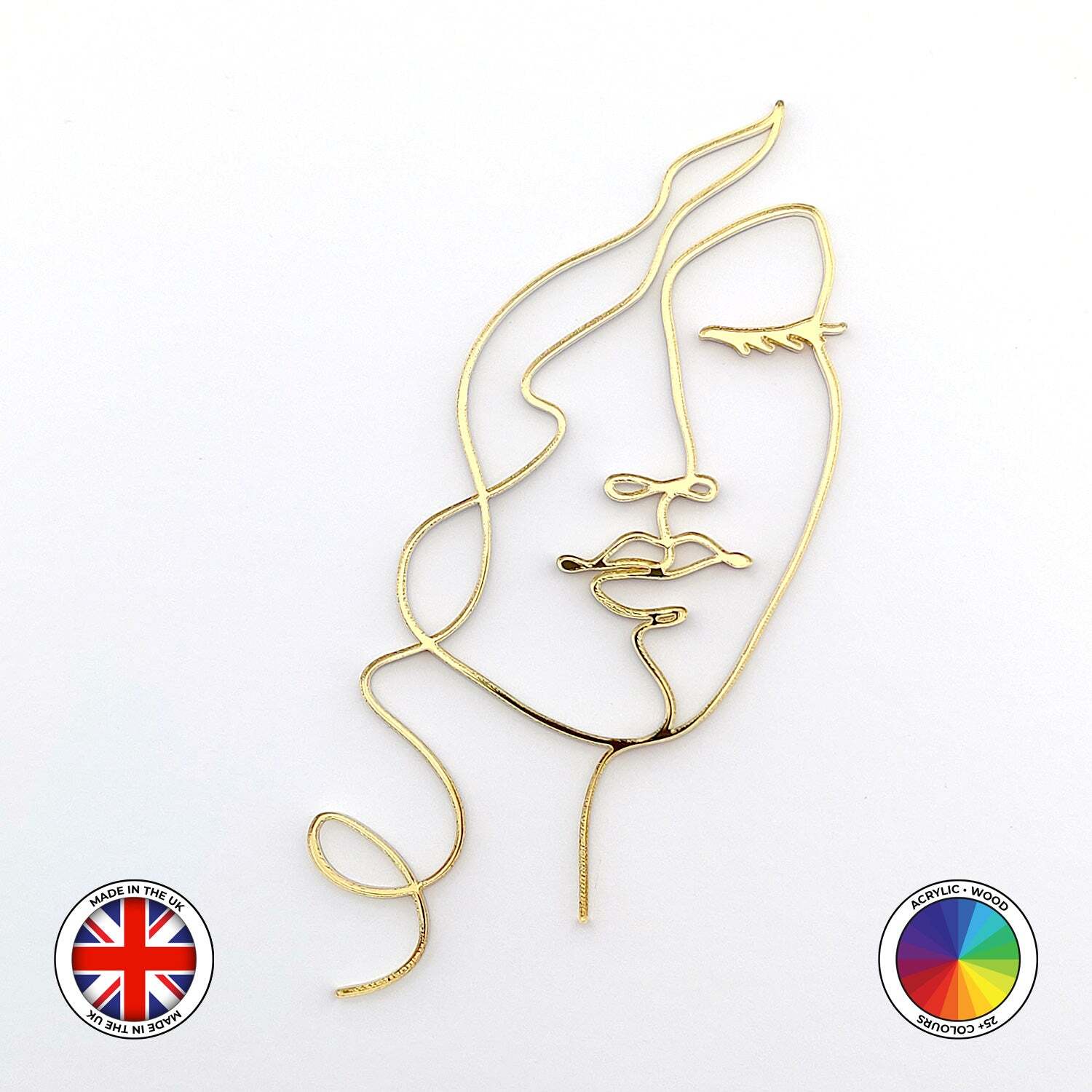 One line face Cake Charm 5in Topper WOOD ACRYLIC PLASTIC 30+ colours ...