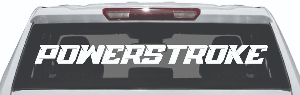 Powerstroke Banner Window Decal Sticker Turbo Diesel Truck 2500 7.3 6.7 ...