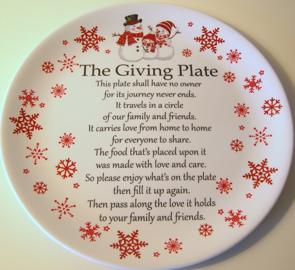 The Giving Plate 12" Platter Sign the Back and Pass it to Friends ...