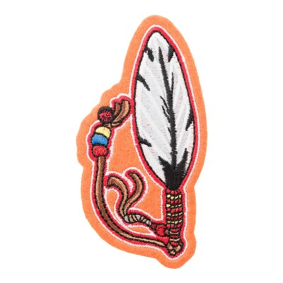 Indian White Feather Orange Patch, Native American Patches | eBay