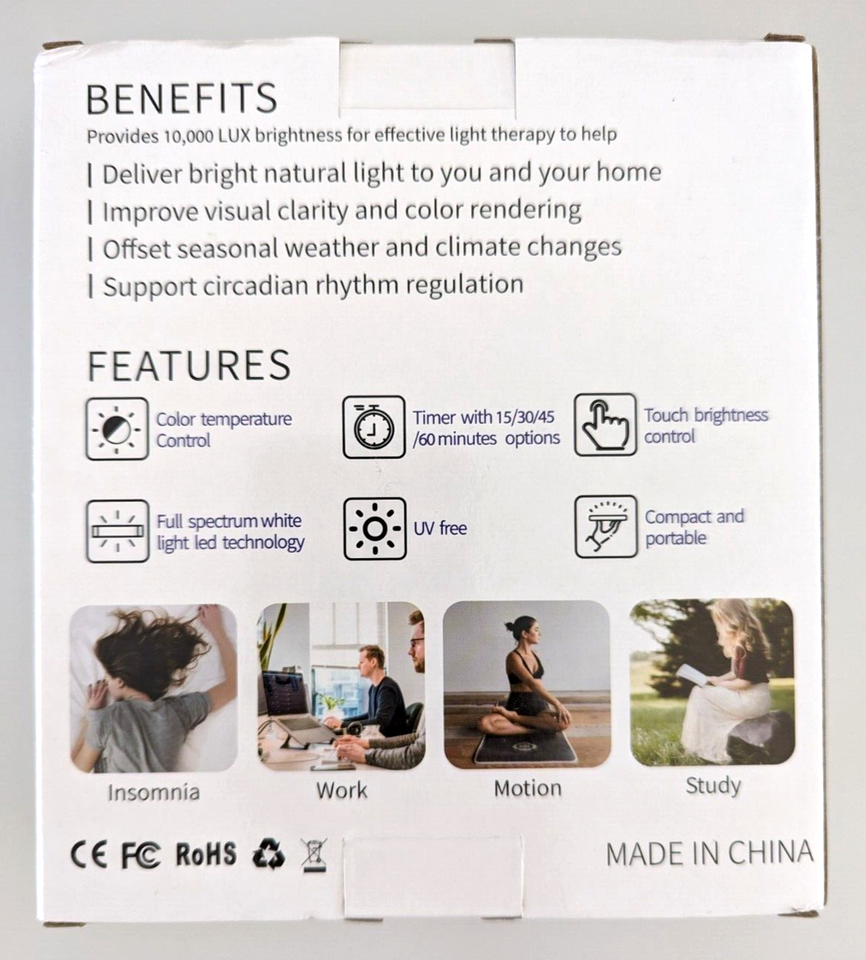 LED Therapy Lamp, Full Spectrum Light, 10000 Lux | eBay