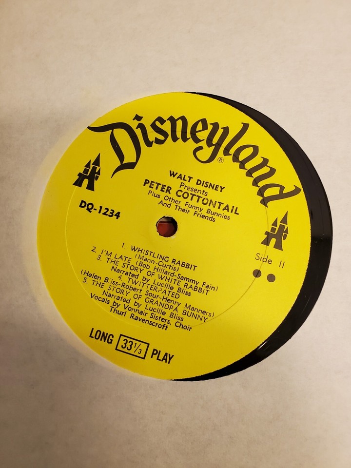Disney Peter: Cottontail Vinyl 12" LP Record Album Disneyland 1234 ...