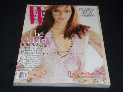 2002 MARCH W MAGAZINE - JULIA ROBERTS NICE FASHION FRONT COVER - O ...
