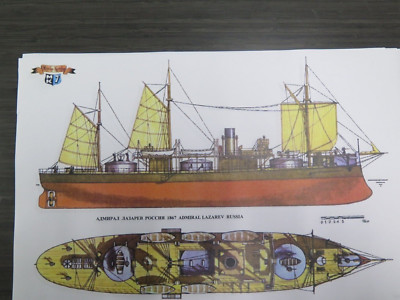 Russian monitor Admiral Lazarev Monitor (warship) digram | eBay