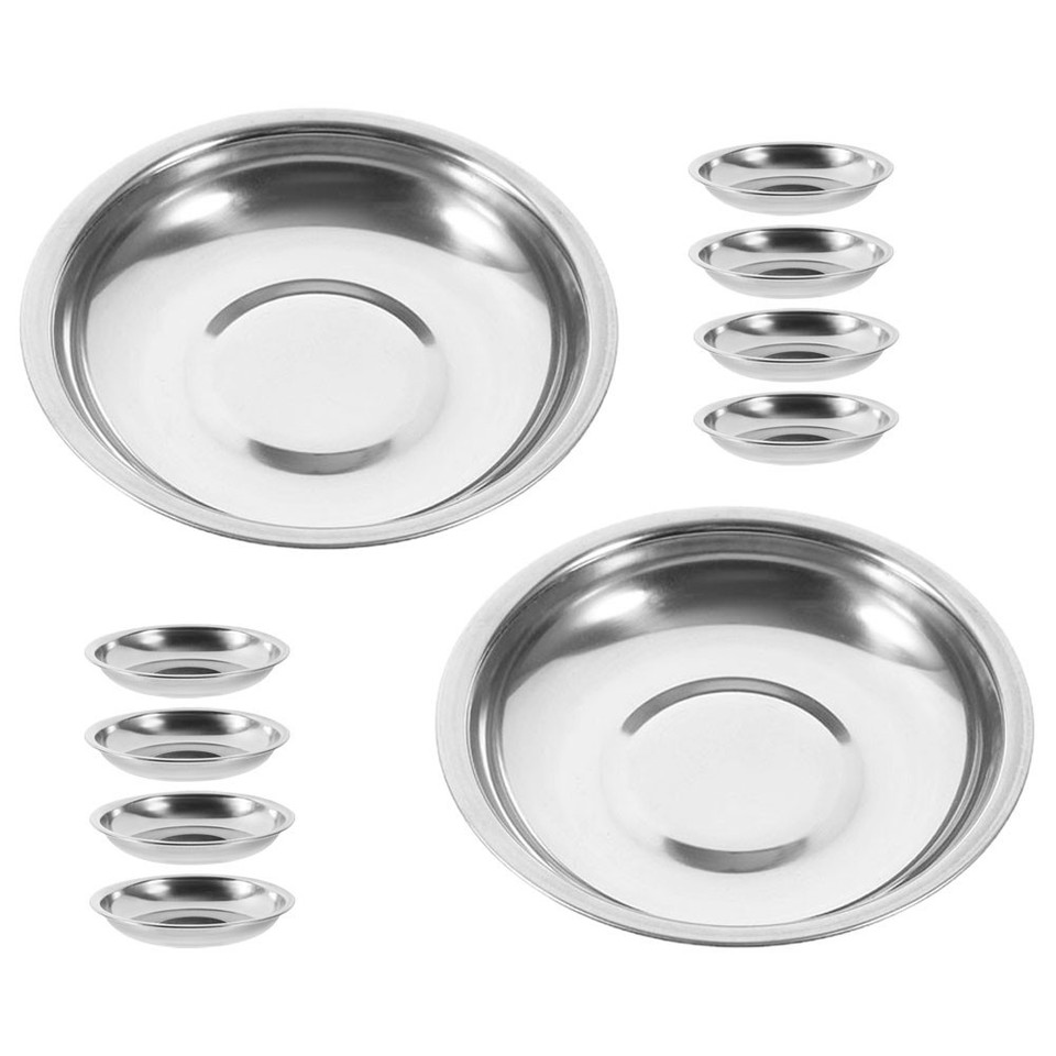 10 Pcs Stainless Steel Round Sauce Plates Dipping Bowls for Food and ...