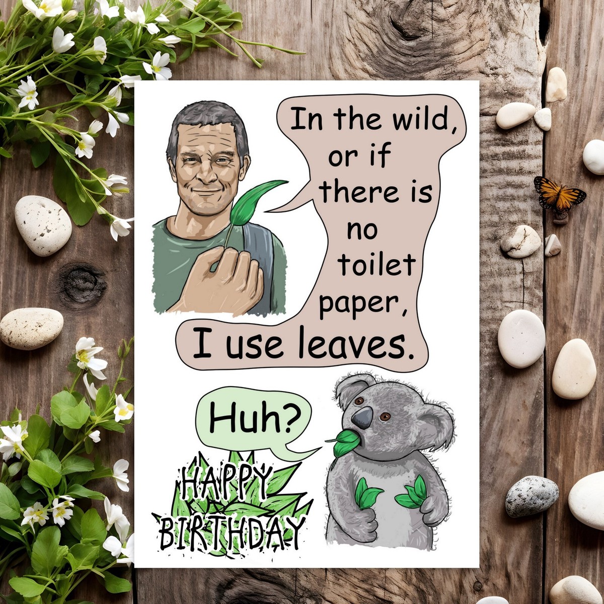 Grylls Memes Funny Birthday Card Rude Adult Humour For Male Female
