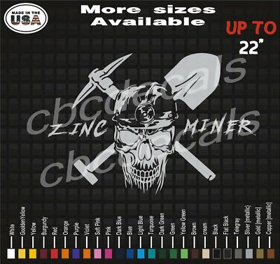 Zinc Miner - Miner Life Vinyl Decal Sticker | Zinc Mining Decals and ...