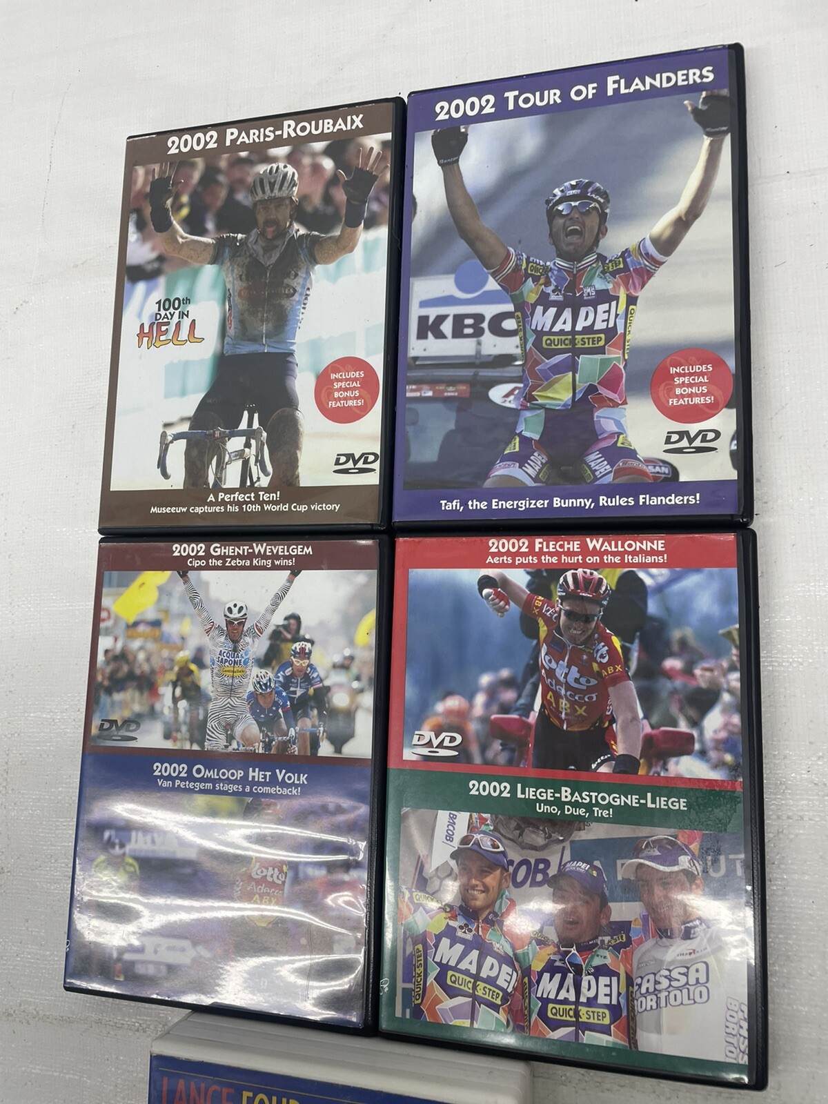 Lot of 5 2002 Cycling DVDs Flanders, Roubaix, France World Cycling ...