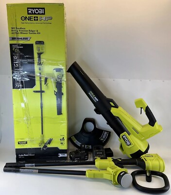 Cordless 13” String Trimmer Edger & Jet Fan Blower Kit P20121 RYOBI ...
