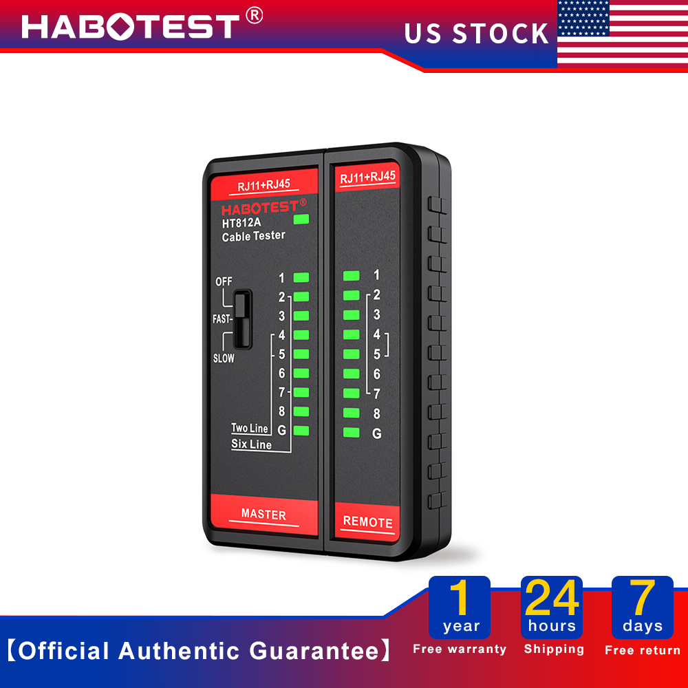 HABOTEST HT812A Network Ethernet Lan Internet Cable Tester Test Tool ...