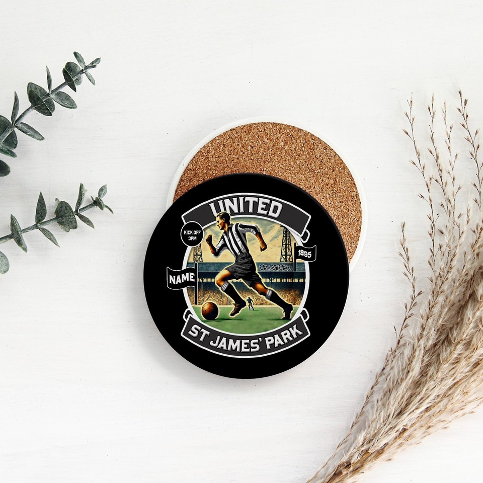 Personalised Newcastle Football Coaster Round Nostalgia Retro Drink Mat ...