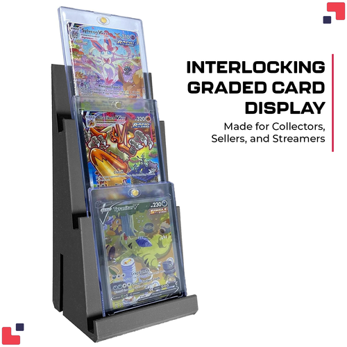Interlocking Graded Card Display 3-Tier Stand - Trading Cards - PSA/SGC ...