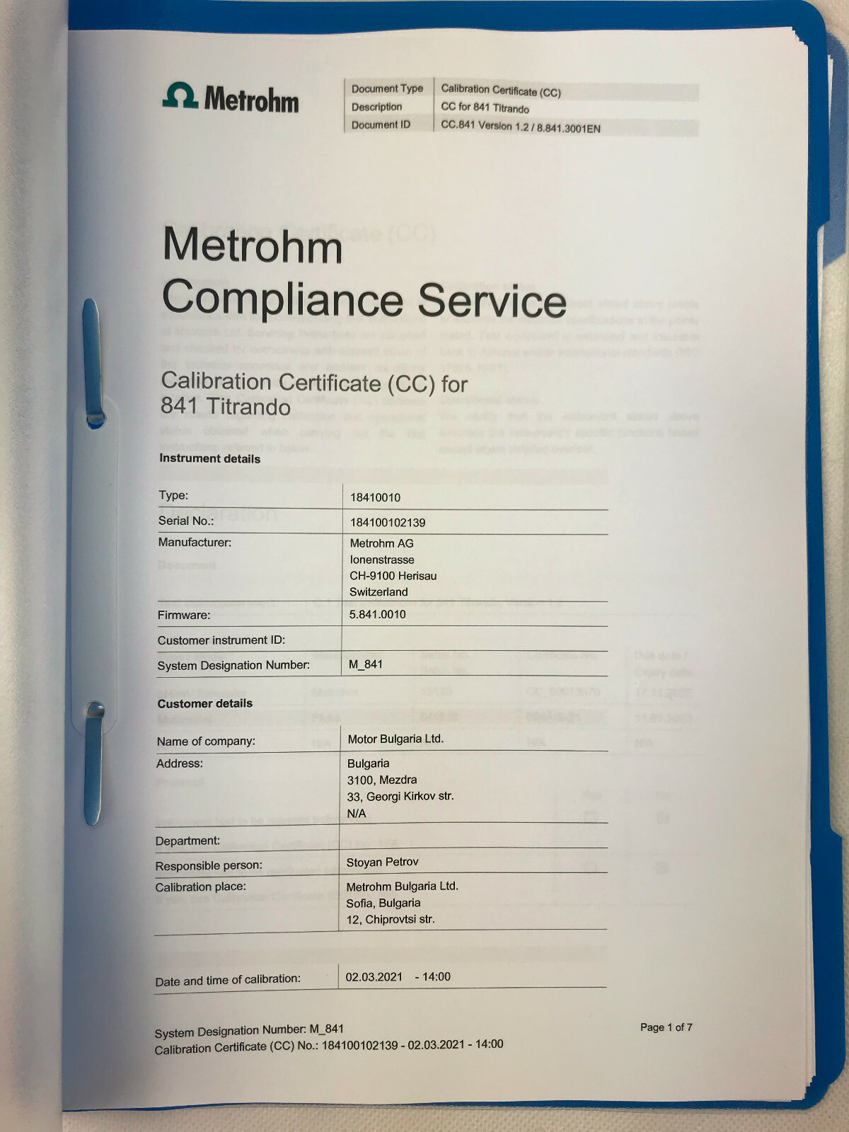 Metrohm 841 Titrando + 803 Ti Stand + 800 Dosino Touch Control with ...