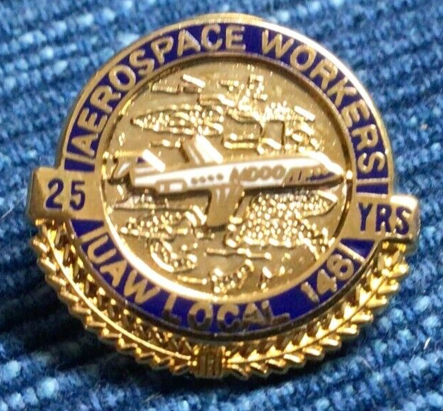 NEW NOS Aerospace Workers 25 Years UAW Local 148 Enamel Lapel Pin 1 ...